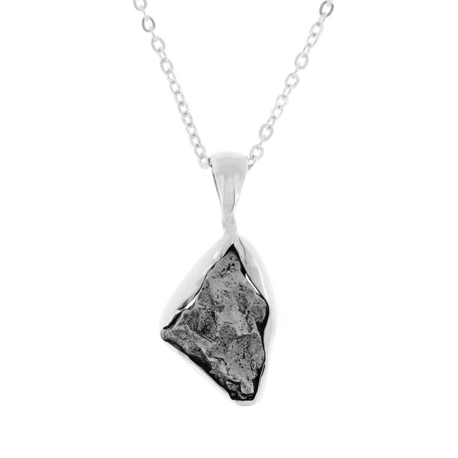 Bezel Set Meteorite Pendant Necklace Toughize